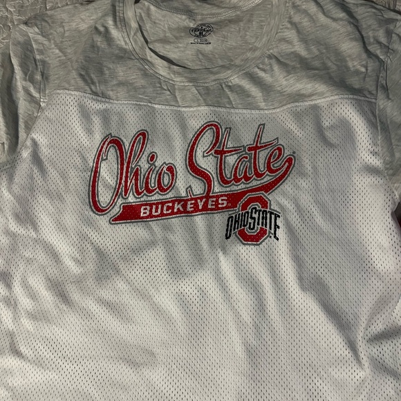 Shirts | Ohio State Gray And White Jersey With Bold Red Logo | Poshmark